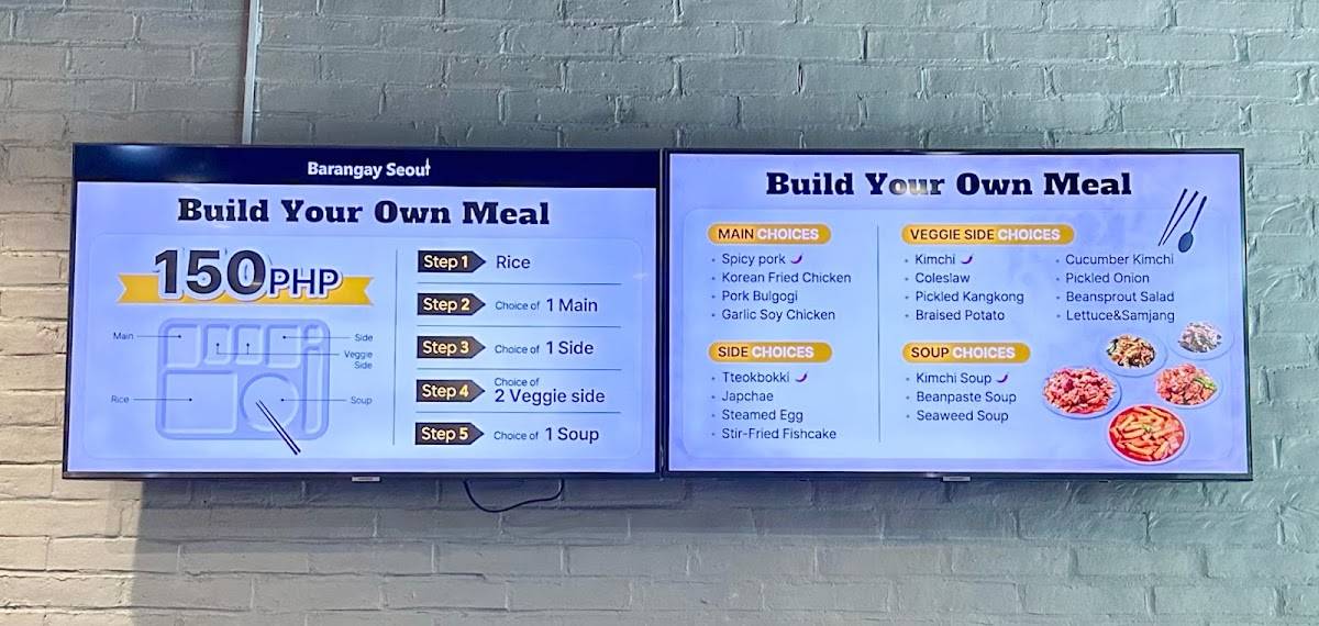 Menu at Barangay Seoul Express, Cebu City