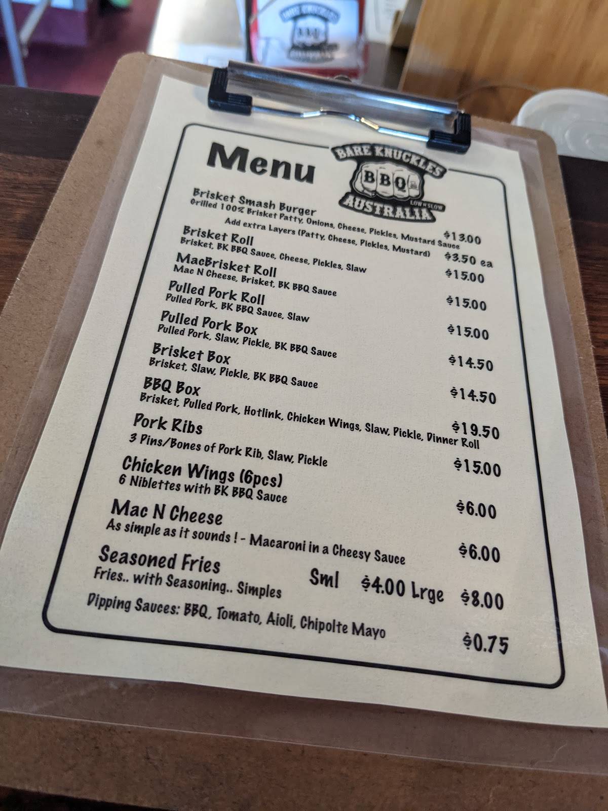 Carta de Bare Knuckles BBQ - Salisbury, Salisbury