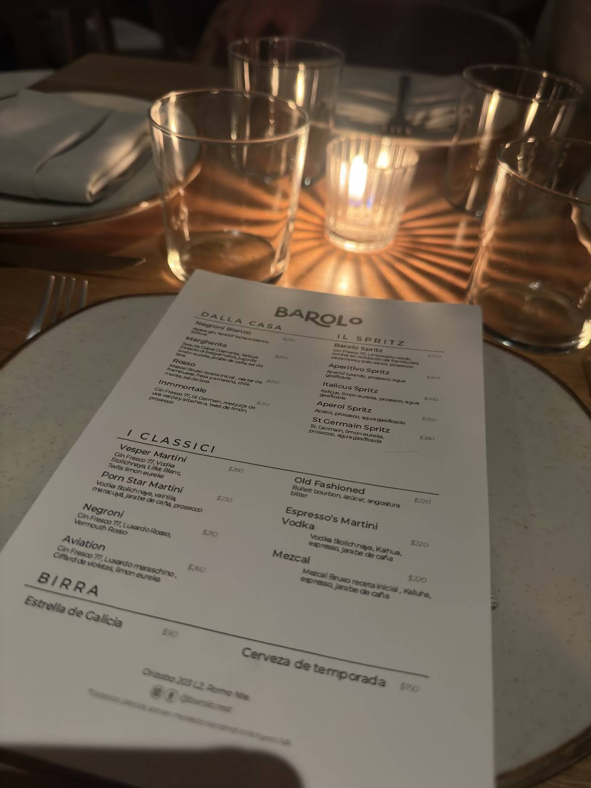 Carta de Barolo, Ciudad de México