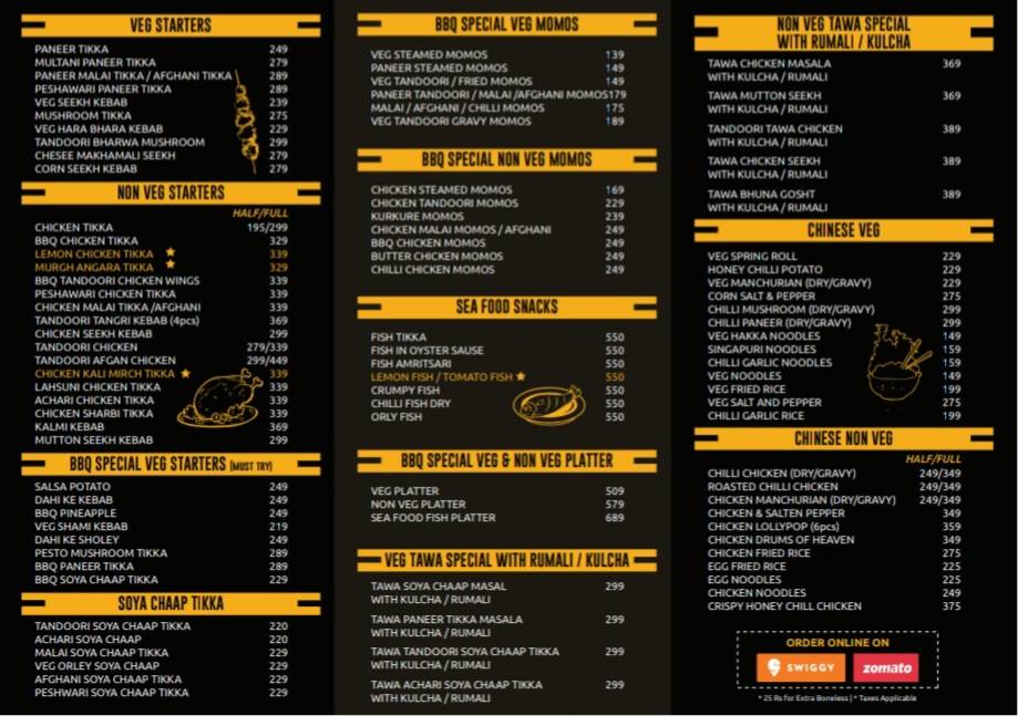 Menu at Bbq Express By The Barbeque Company, Delhi, Ground Floor