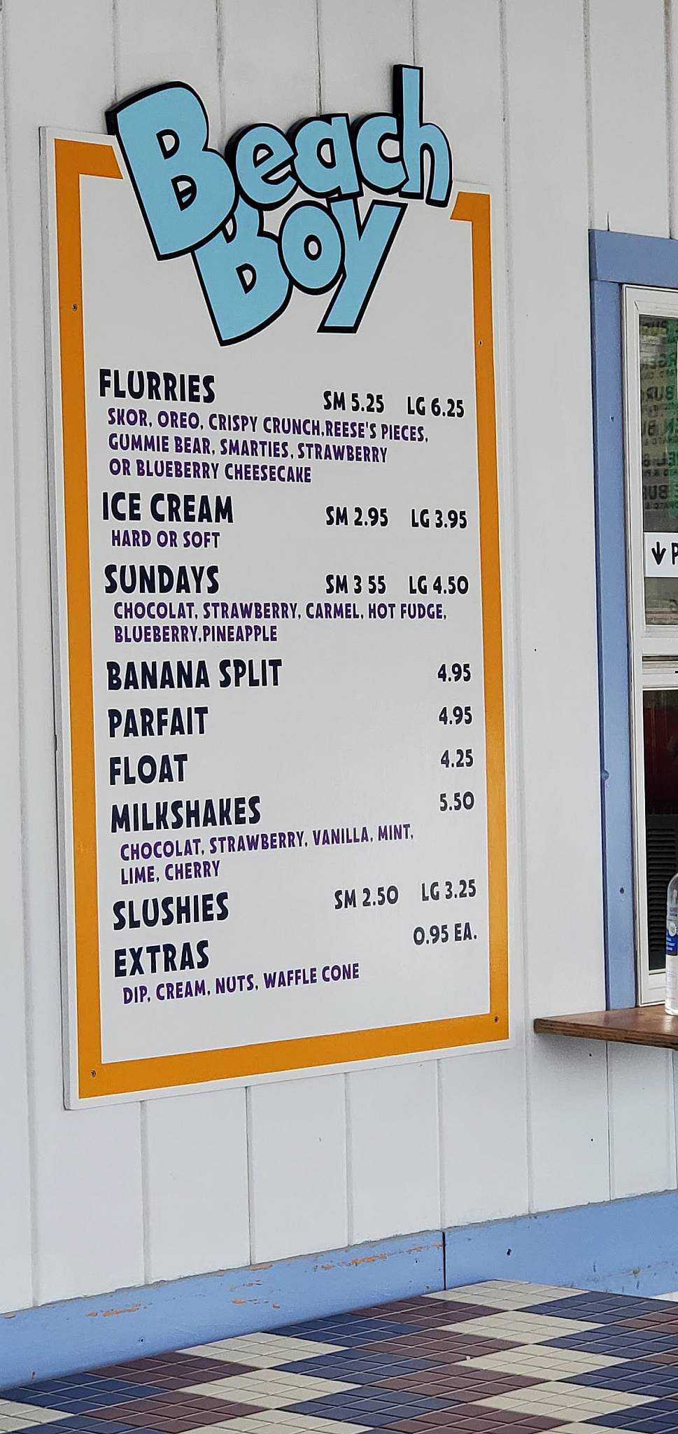 Menu at Beach Boy Restaurant, Gimli