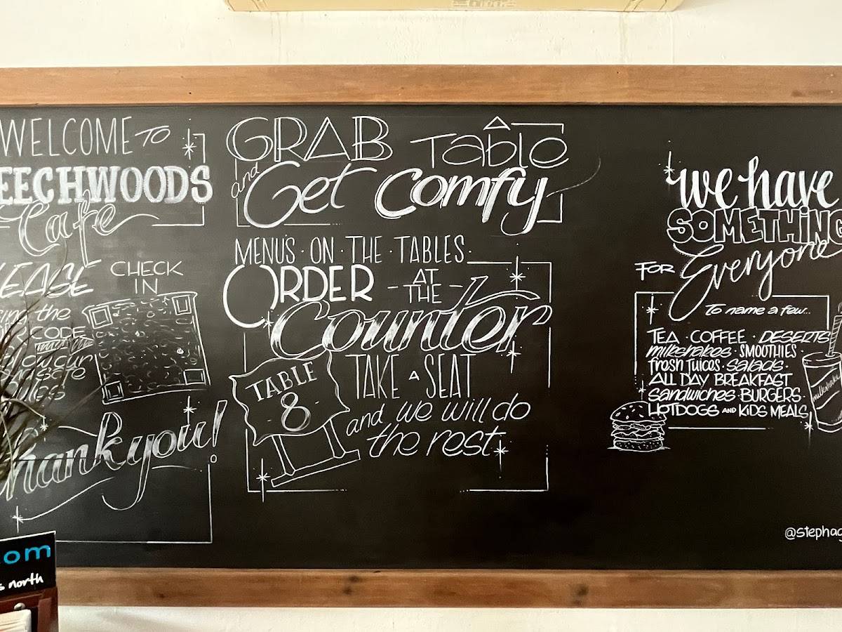 Menu at Beechwoods Cafe Milk Bar, Mossman