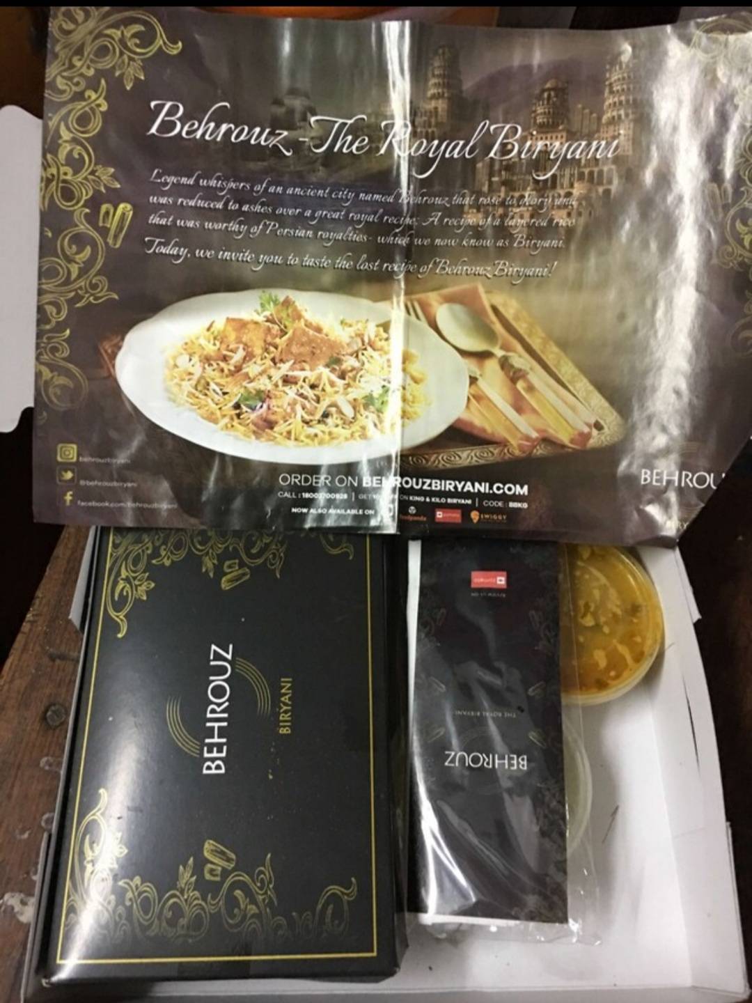 Menu at Behrouz Biryani Nungambakkam, Chennai, 19/8