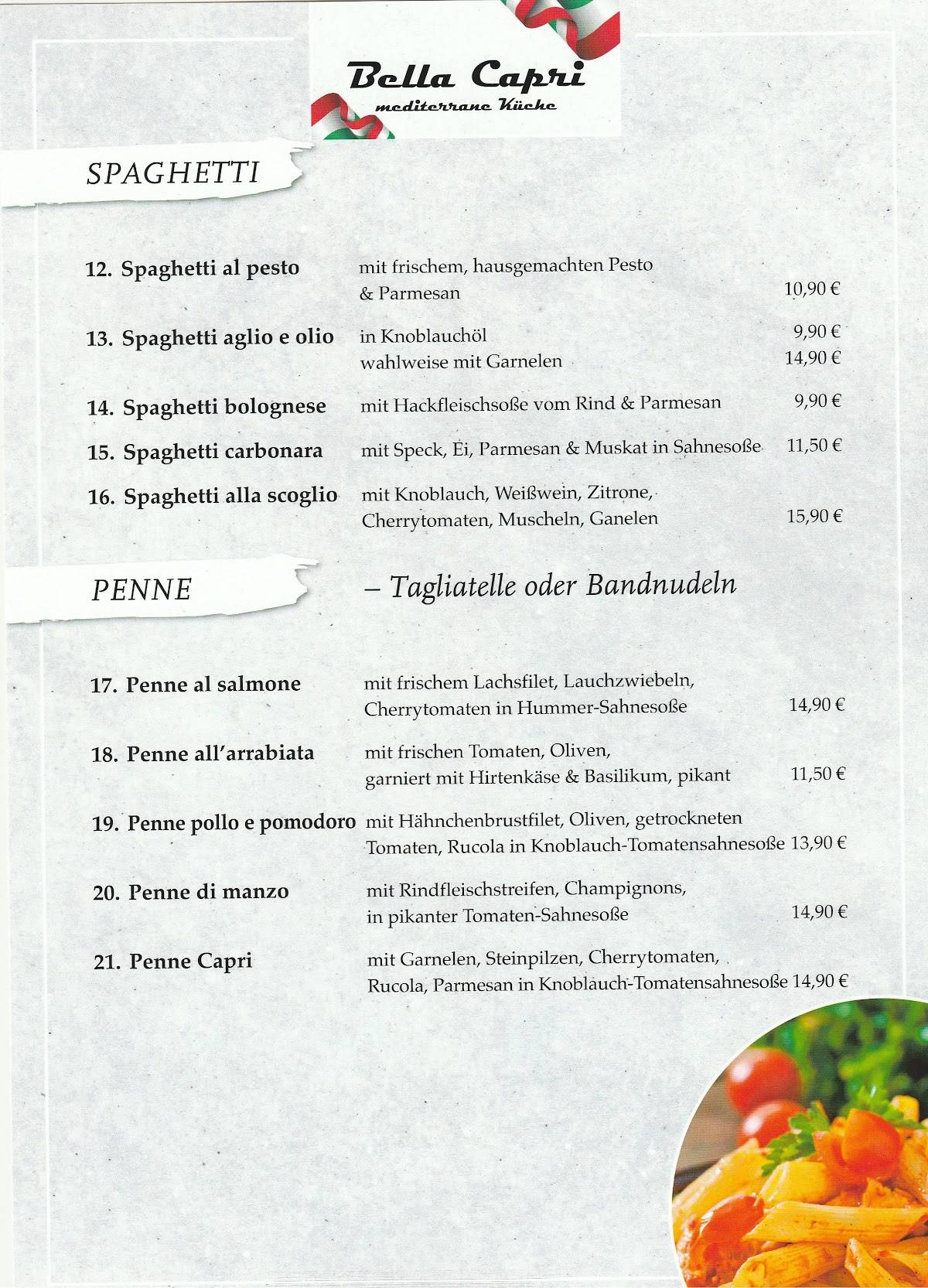 Speisekarte von Bella Capri Jübek - italienisches Restaurant, Jübek