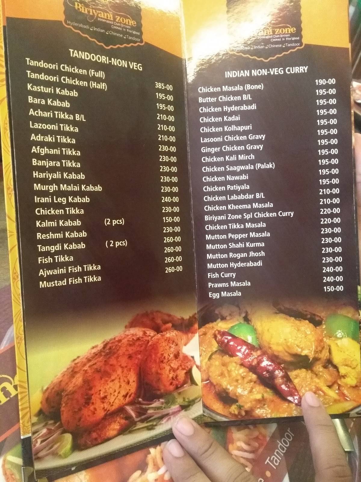 Menu at Biryani Zone, Kundanahalli, Hyderabadi Dum Biryani Restaurant ...