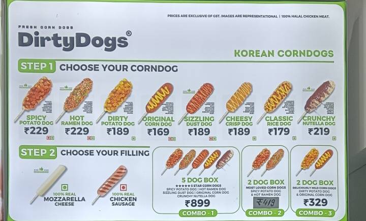 Menu at DirtyDogs, Bengaluru