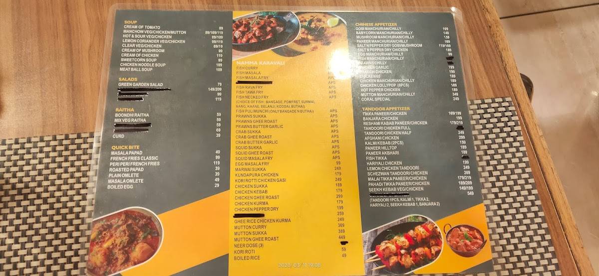 Menu at The Coral - Multi Cuisine Restaurant, Bengaluru