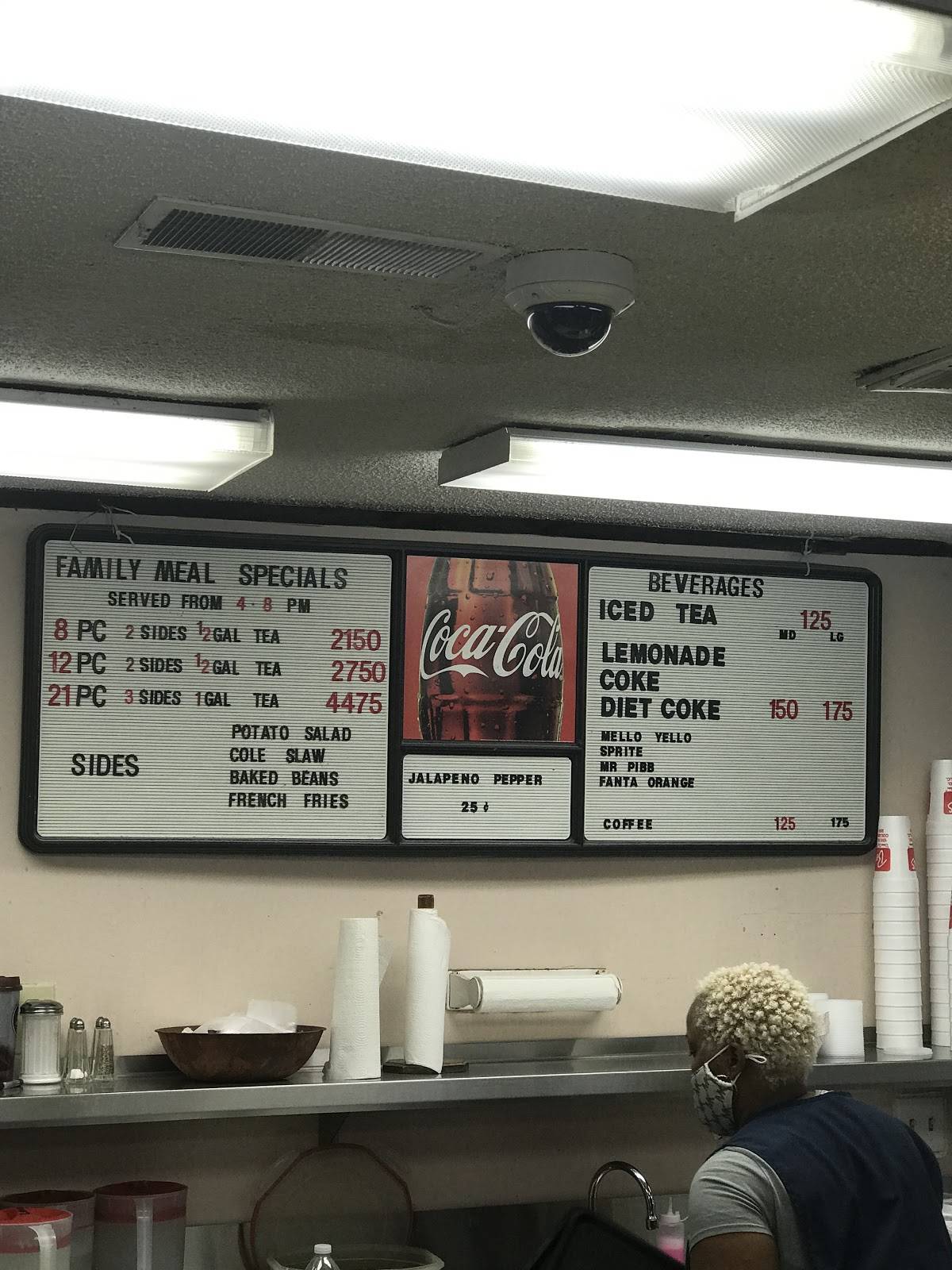Menu at Bernie's Chicken restaurant, Columbia
