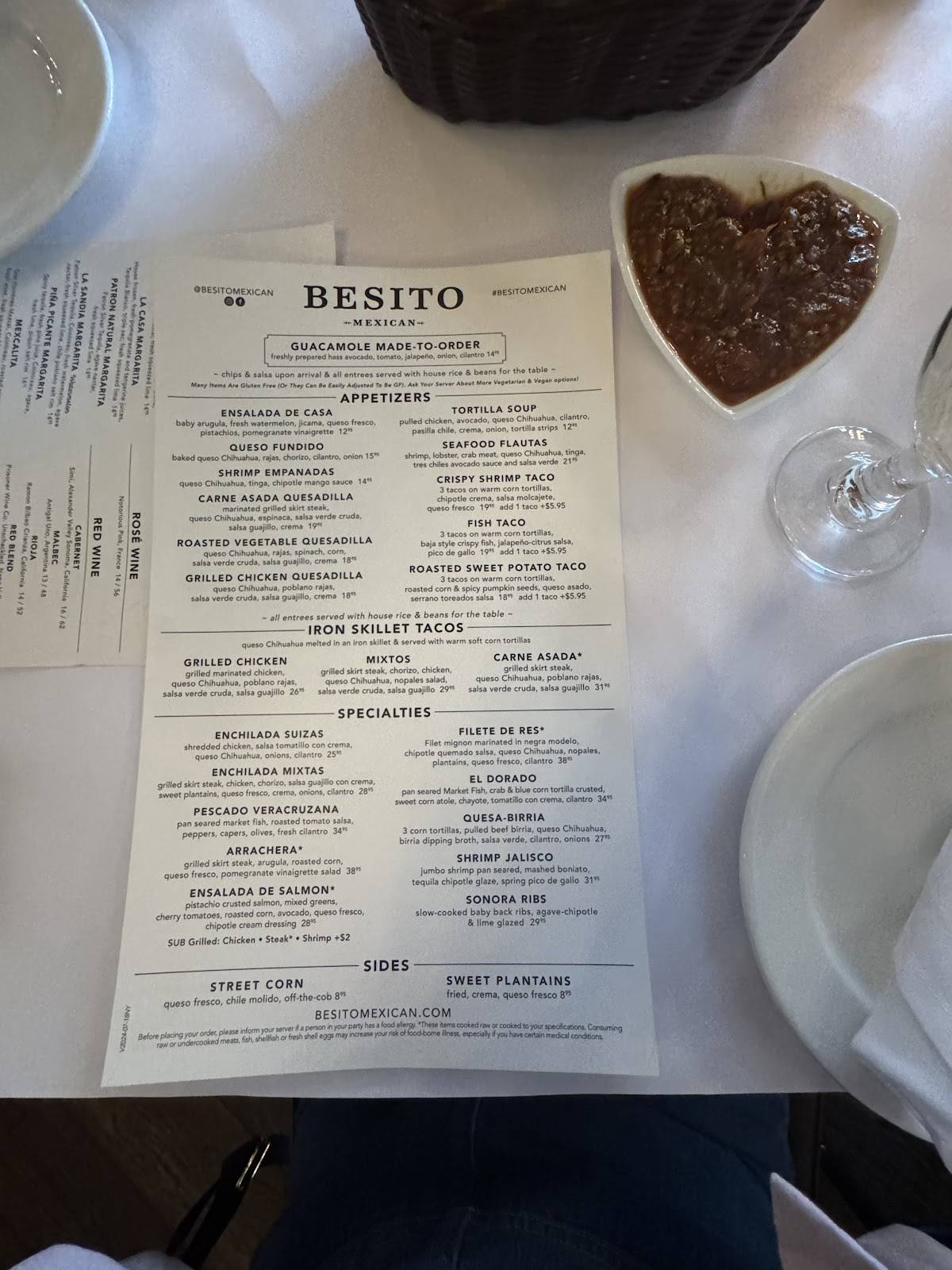 Menu at Besito Mexican Restaurant - Roslyn NY, Roslyn, Old Northern Blvd