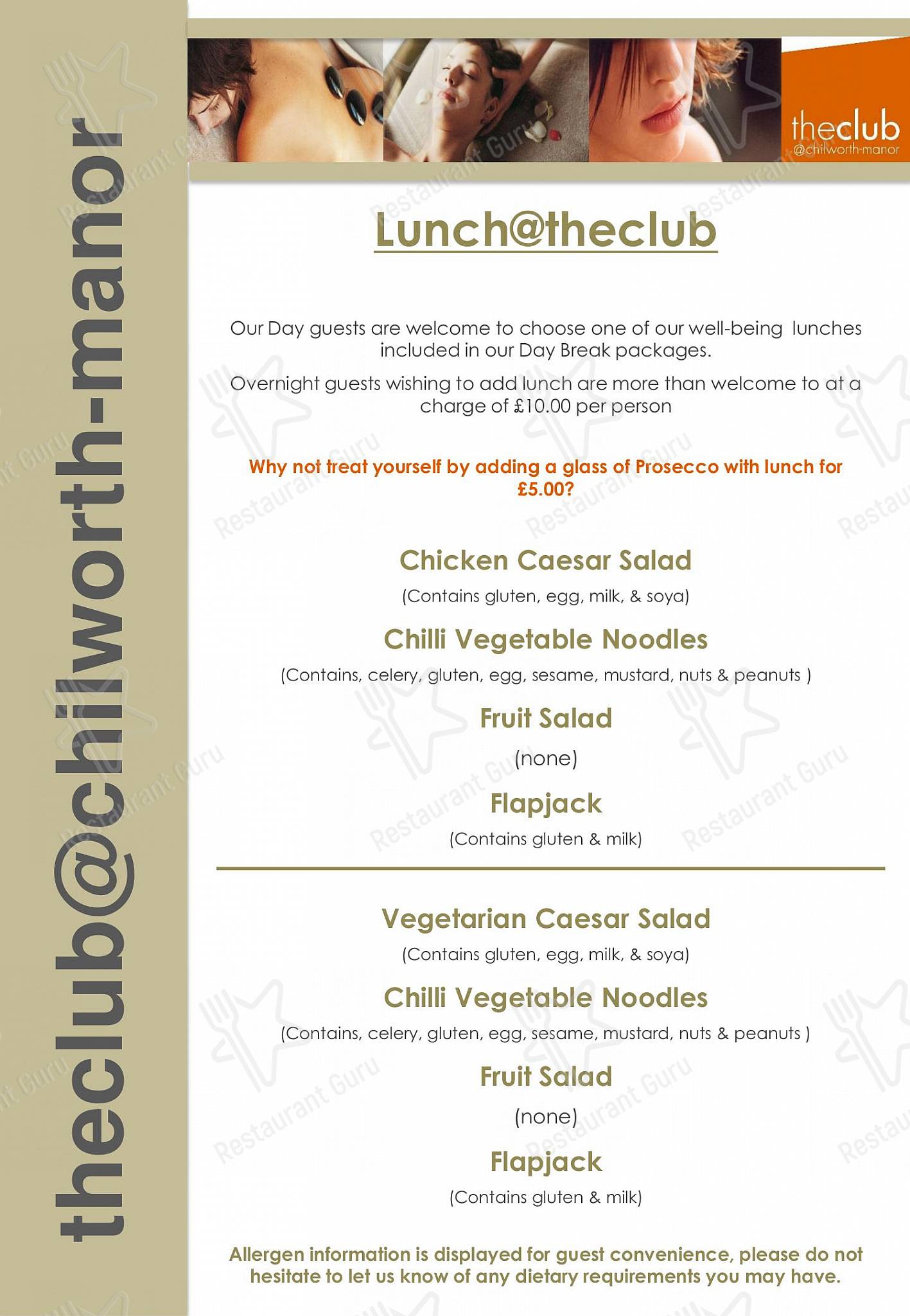 Menu at Best Western Chilworth Manor Restaurant, Chilworth, Chilworth ...