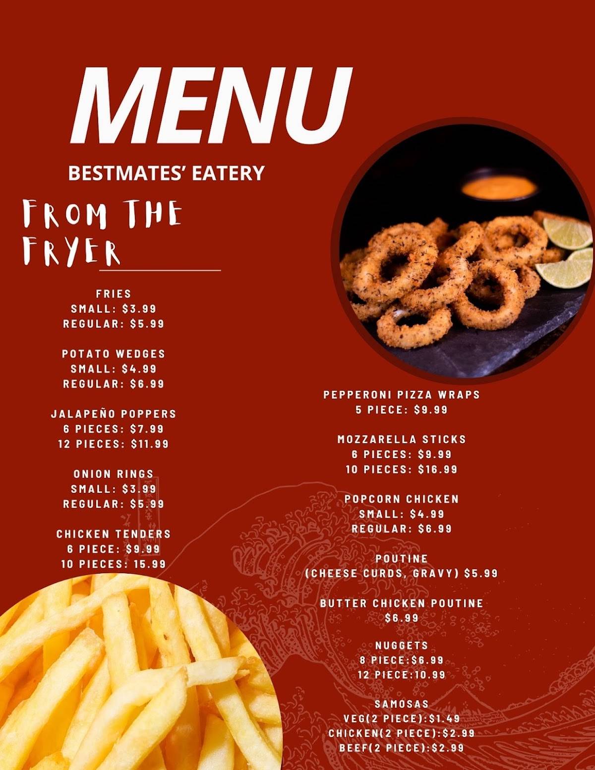 Menu au Bestmates Eatery restaurant, Windsor