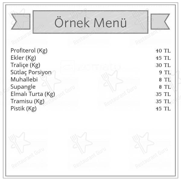 Menu at Beyoğlu Profiterol, Istanbul, Bosna Bulvarı