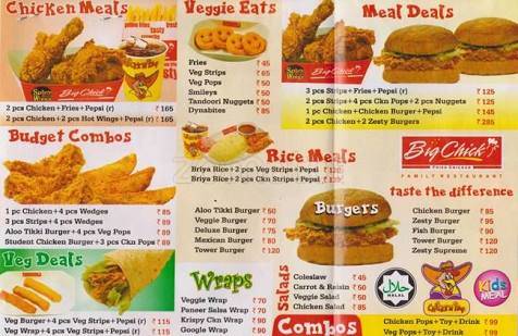 Menu at Big Chicken family restaurant, Namakkal