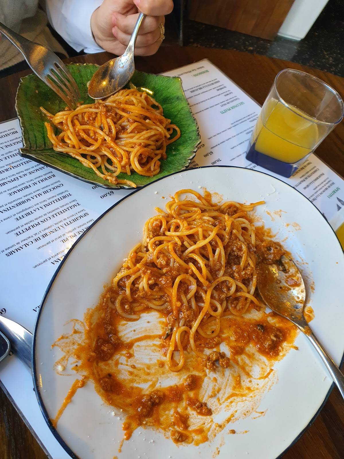 Menu at Big Nonna restaurant, Casablanca