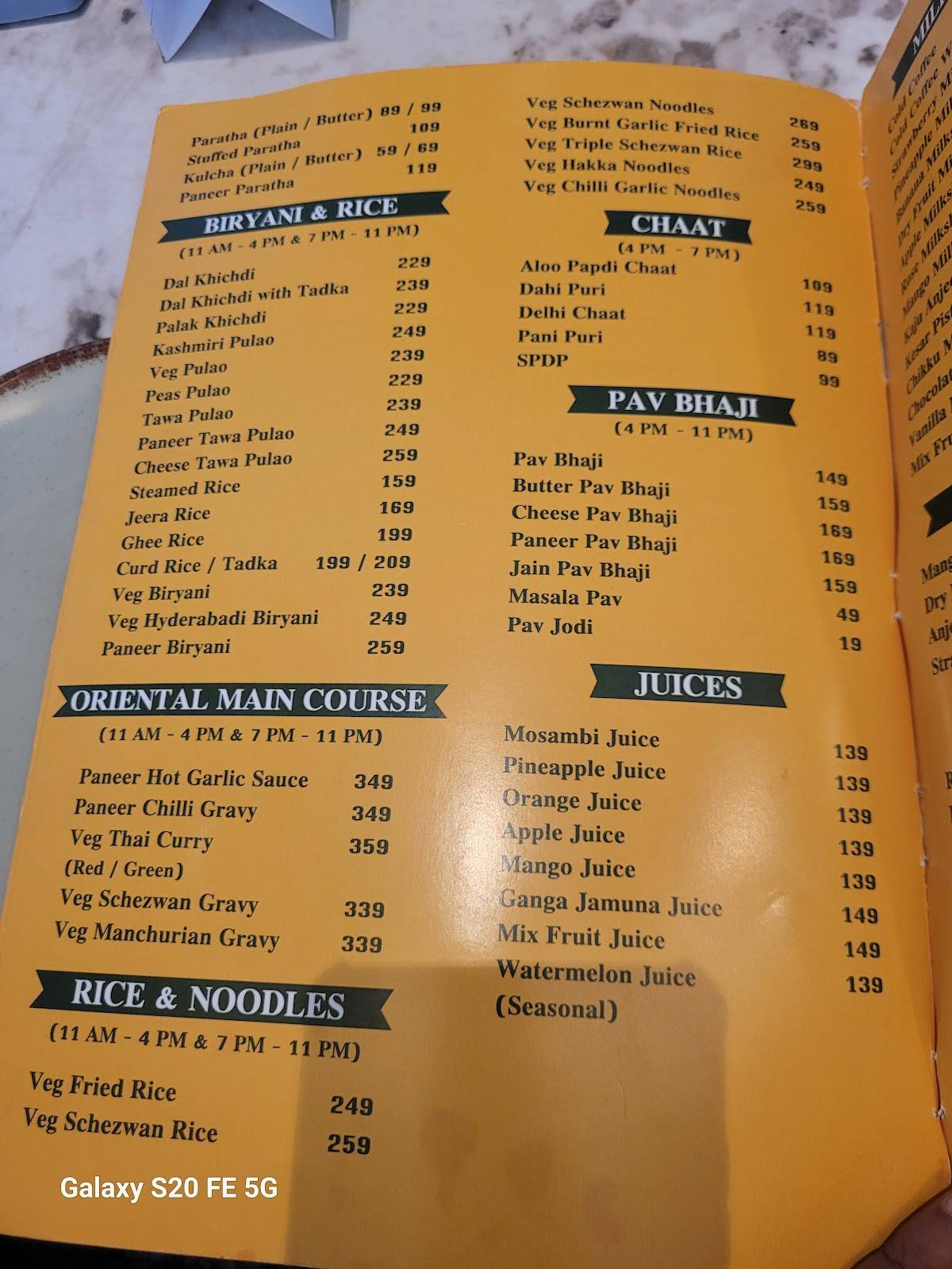 Menu at Bird Valley Hinjawadi, Pune