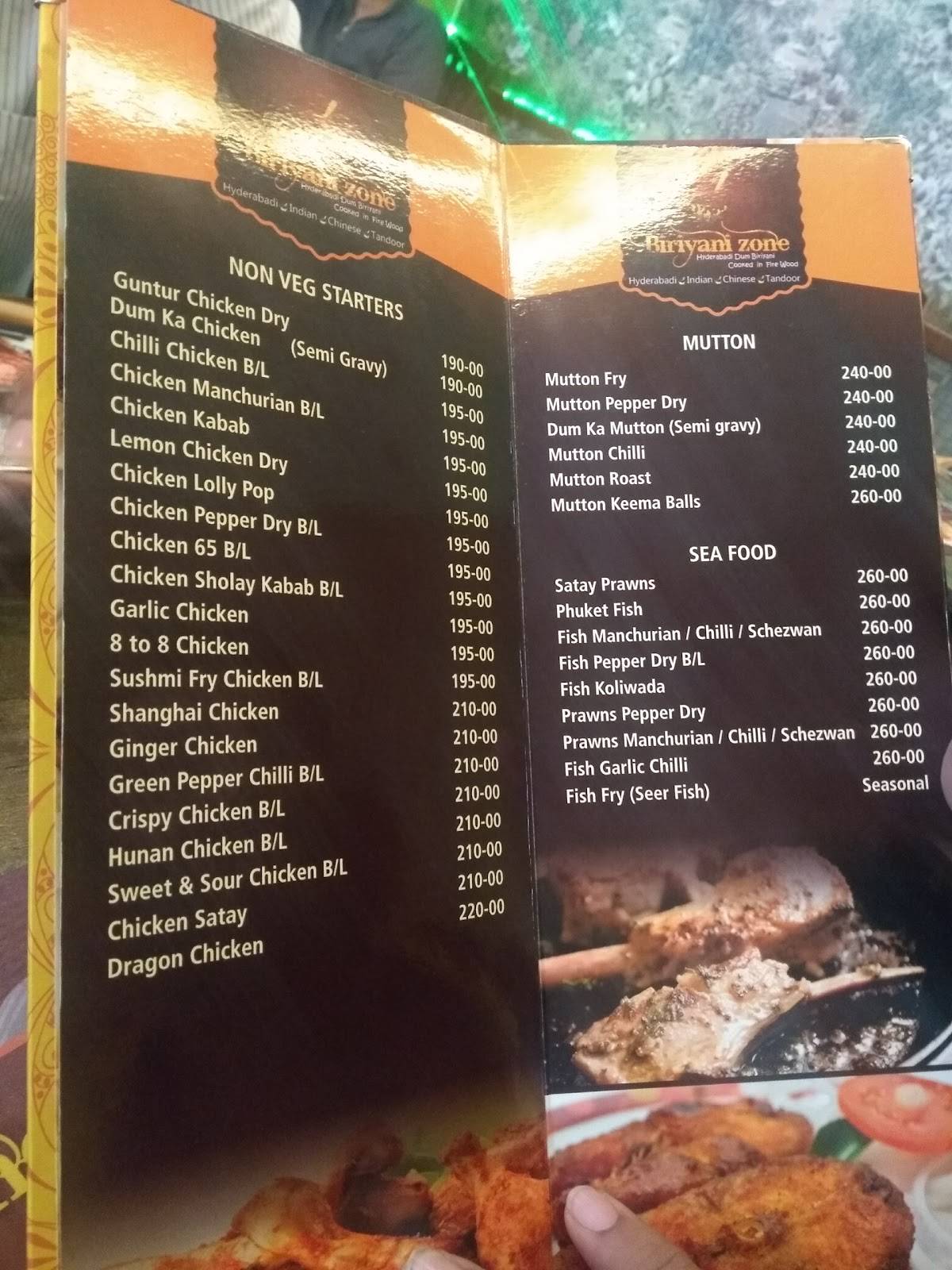 Menu at Biryani Zone, Kundanahalli, Hyderabadi Dum Biryani Restaurant ...