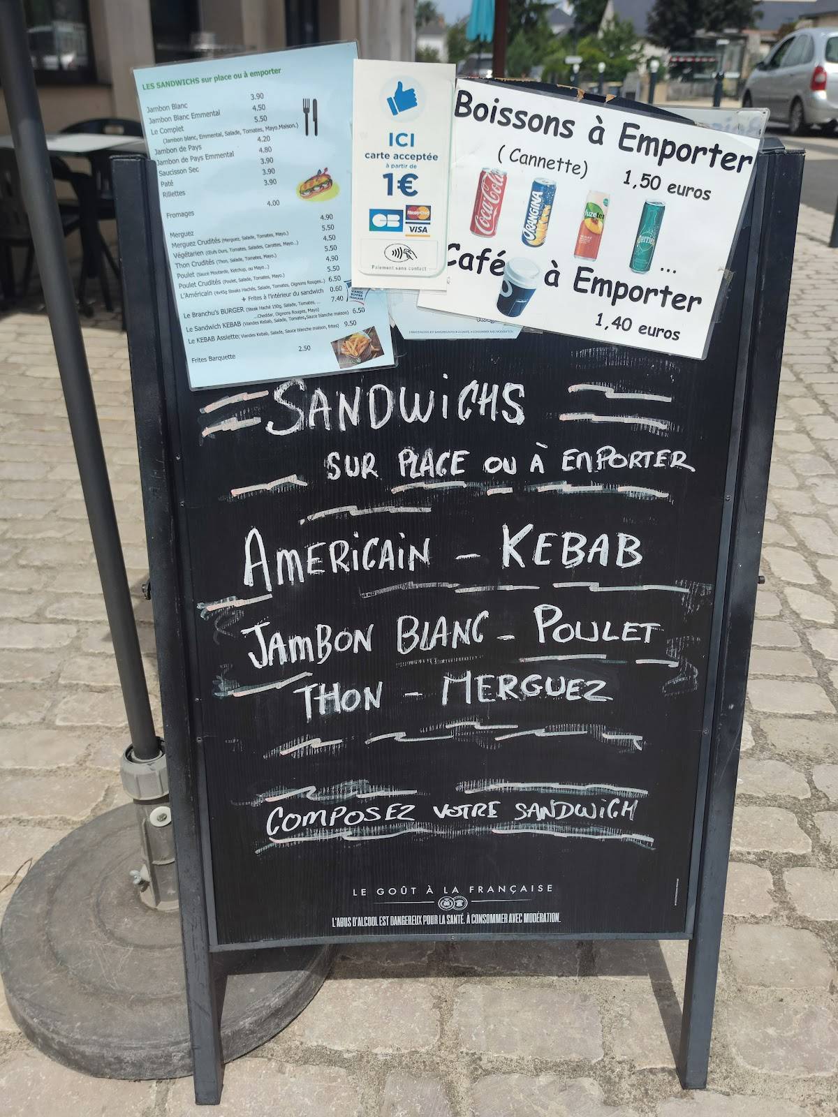 Menu au Restaurant de la Place Chez Les Frères Branchu, Parçay-Meslay