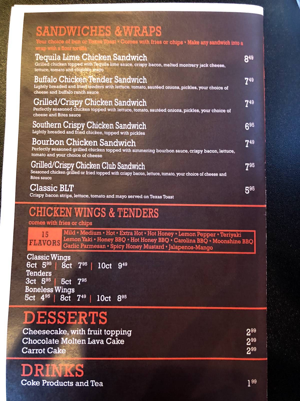Menu at Bites in the Boro restaurant, Statesboro, Statesboro Pl Cir