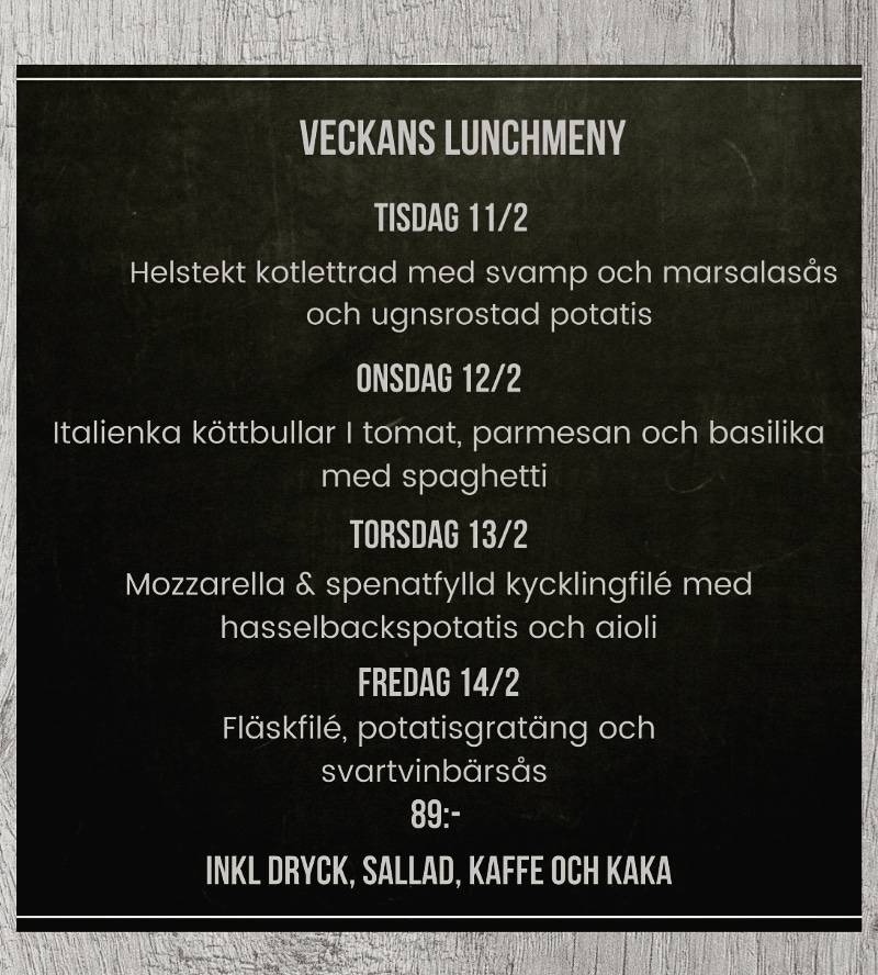 Menu at Björnlunda Resto restaurant, Björnlunda