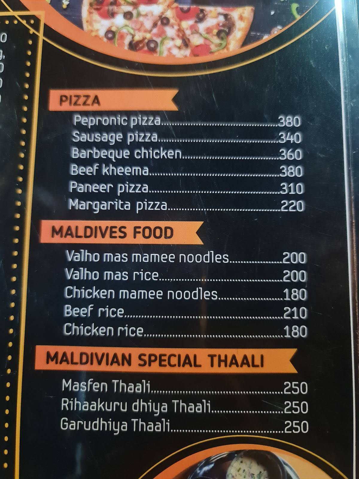Menu at Black Gold Cue Cafe, Kochi