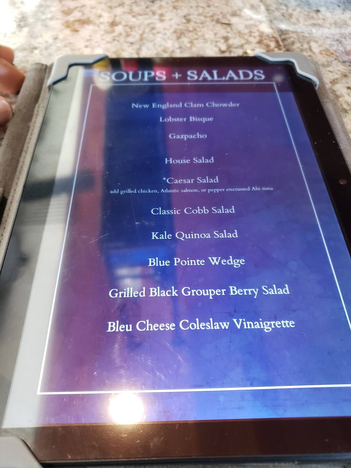 Menu at Blue Pointe Oyster Bar & Seafood Grill, Fort Myers
