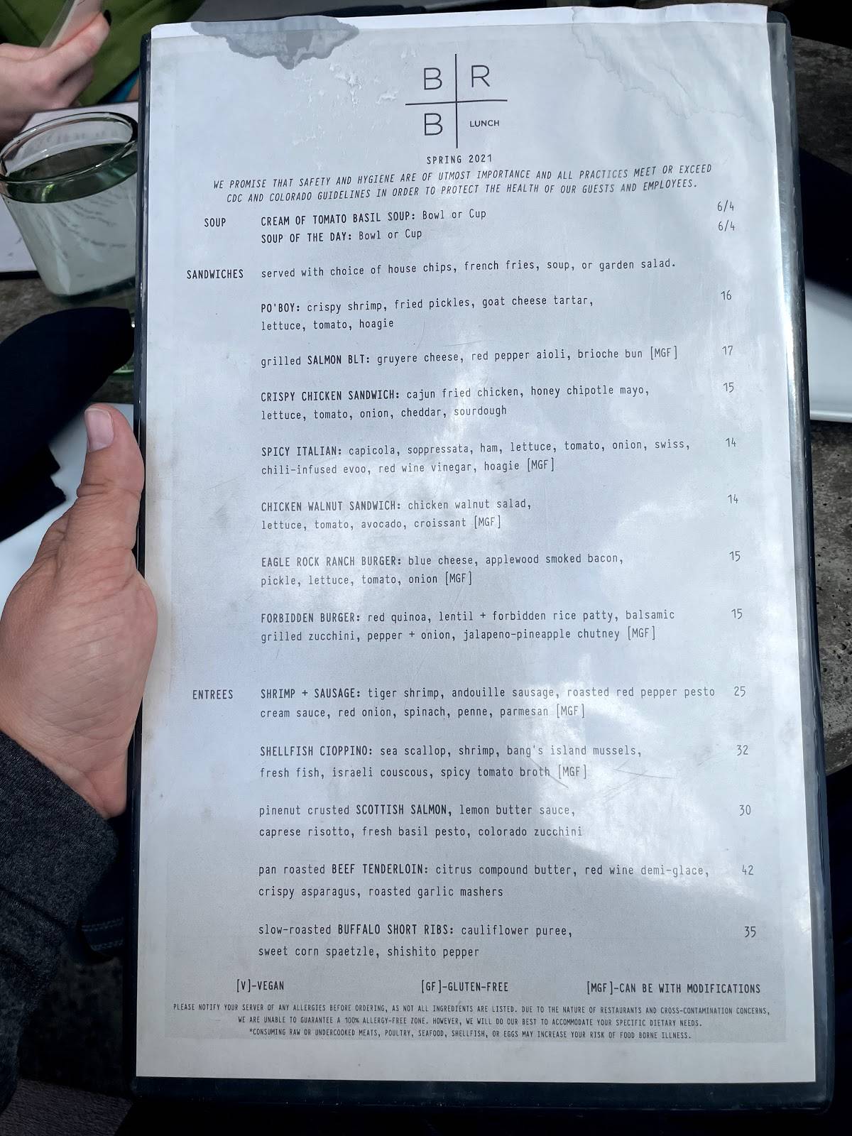 Menu at Blue River Bistro pub & bar, Breckenridge