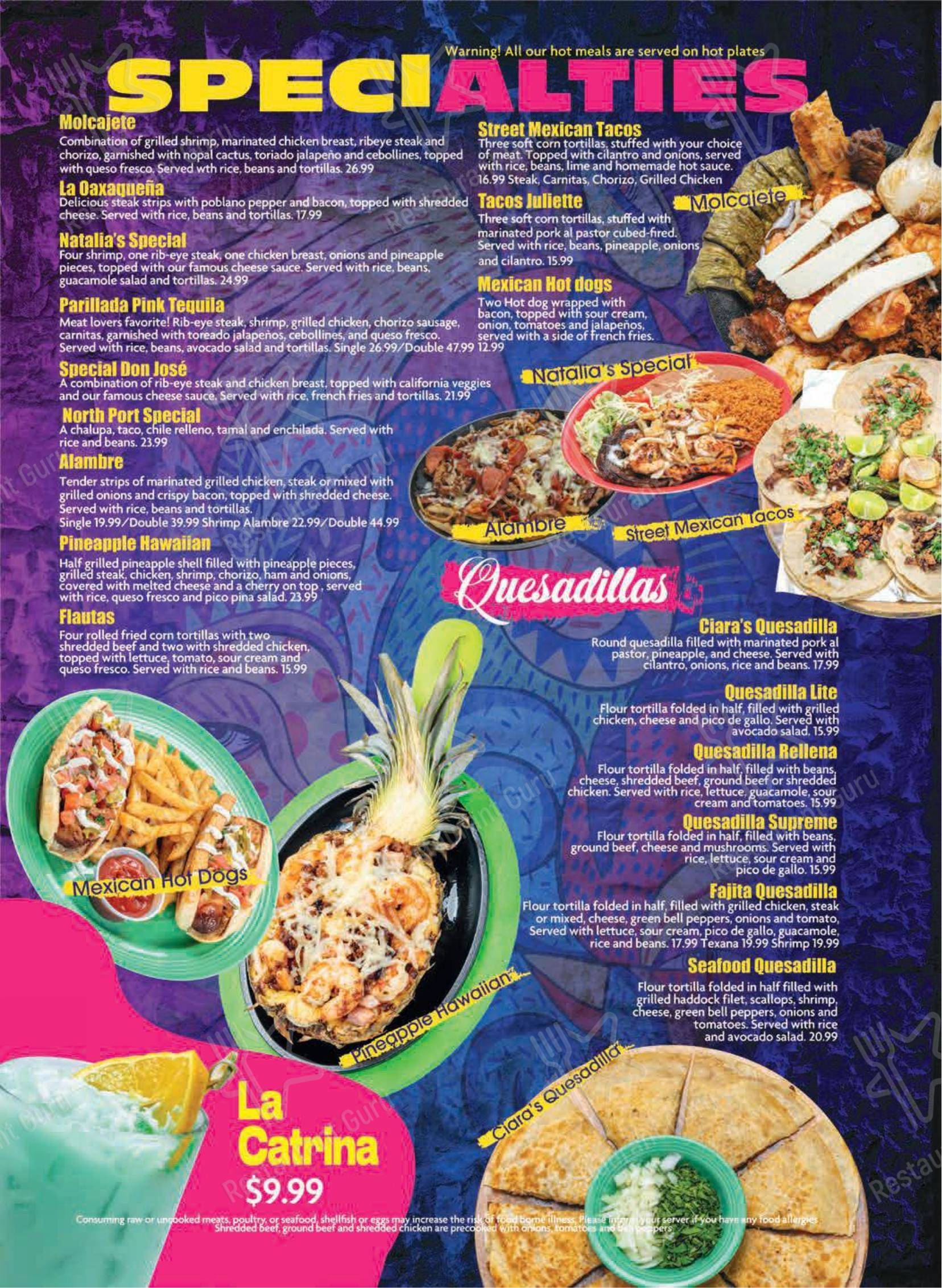 Menu at Blue Tequila Mexican Restaurant, Grill & Cantina, North Port