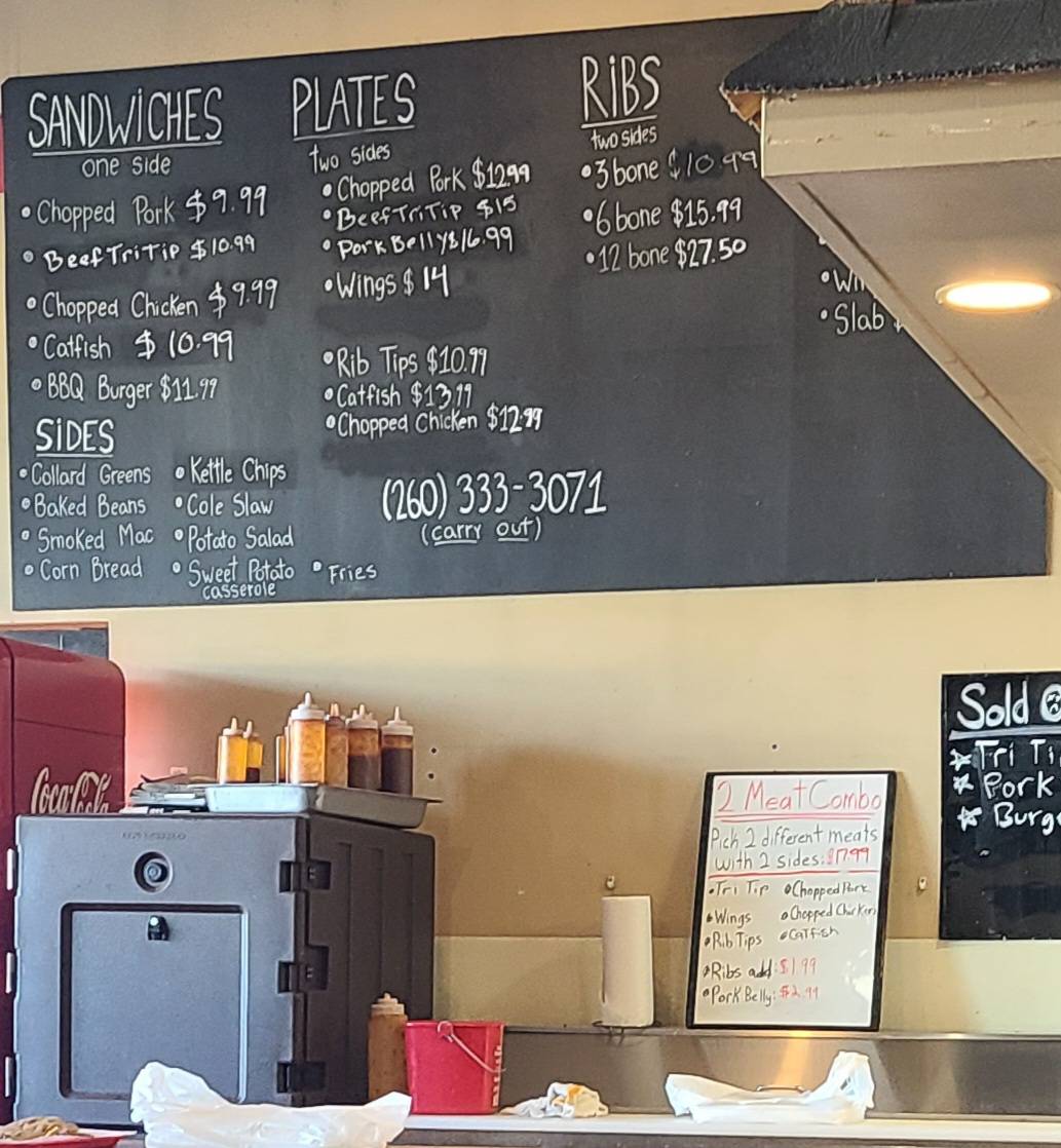 Menu at Bo Doogie's BBQ, Auburn