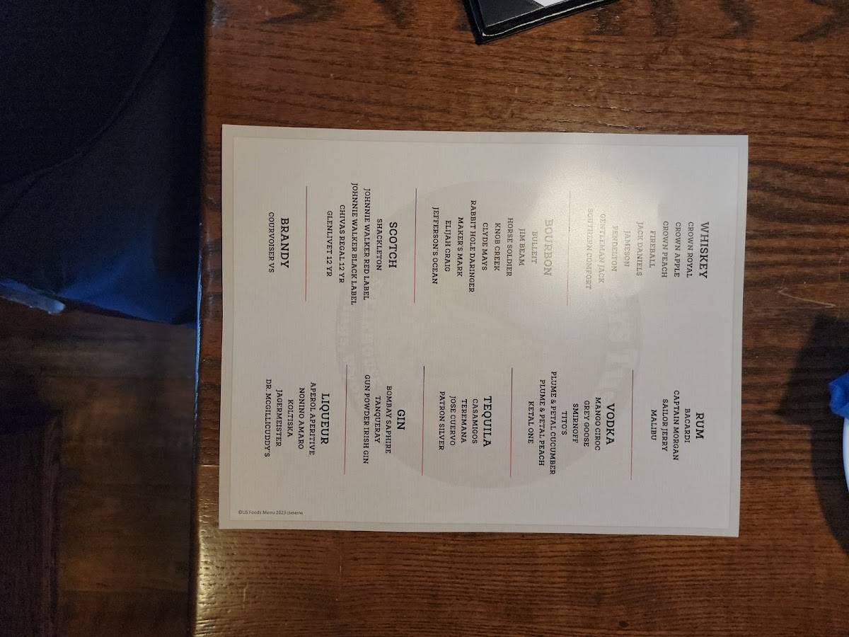 Menu at Boars Tusk Steakhouse, Rock Springs