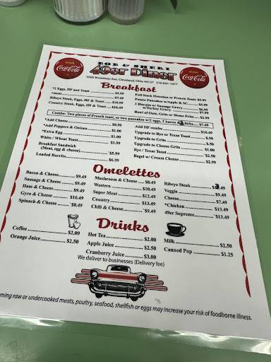 Menu at Bob & Sheri's 49ER restaurant, Cleveland