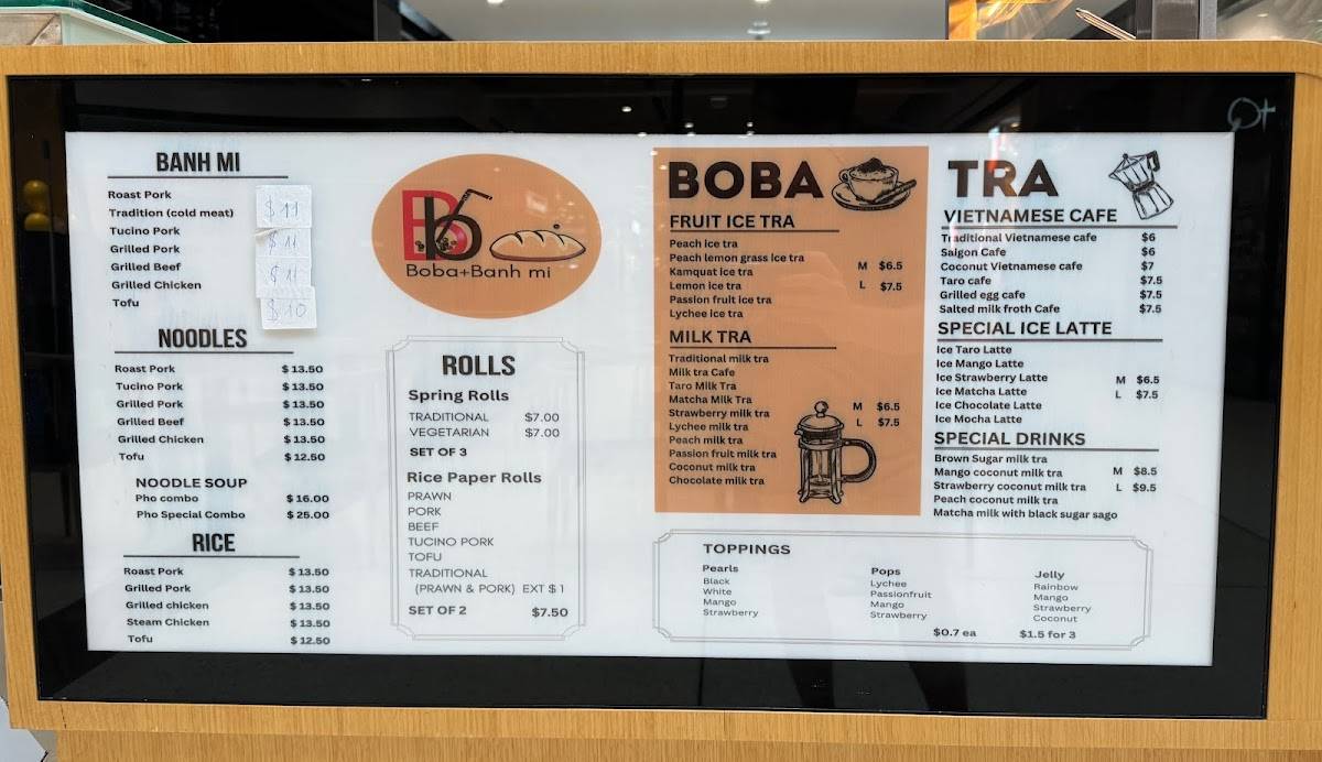 Menu at Boba Banh Mi, Wanneroo