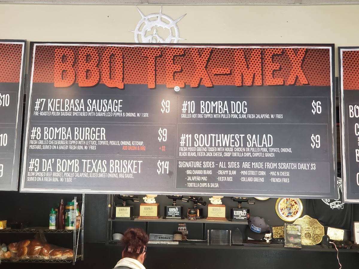 Menu at Bomba's BBQ, Kalamazoo
