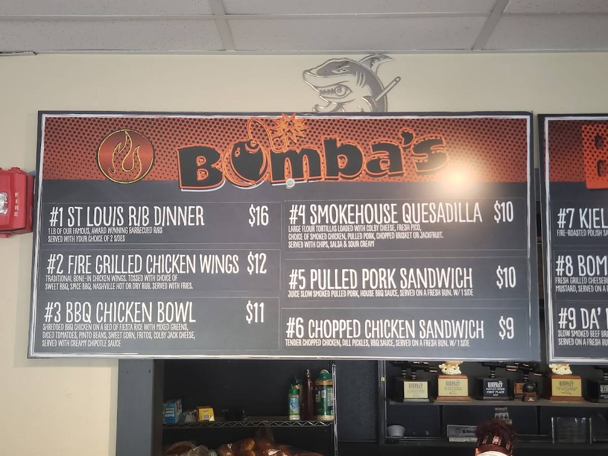 Menu at Bomba's BBQ, Kalamazoo