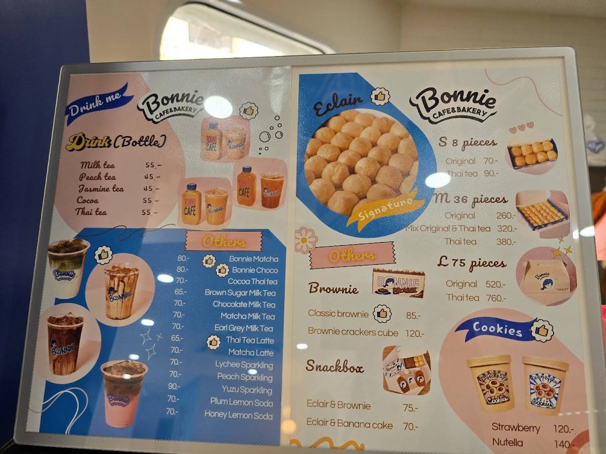 Menu at Bonnie Cafe & Bakery, Bangkok
