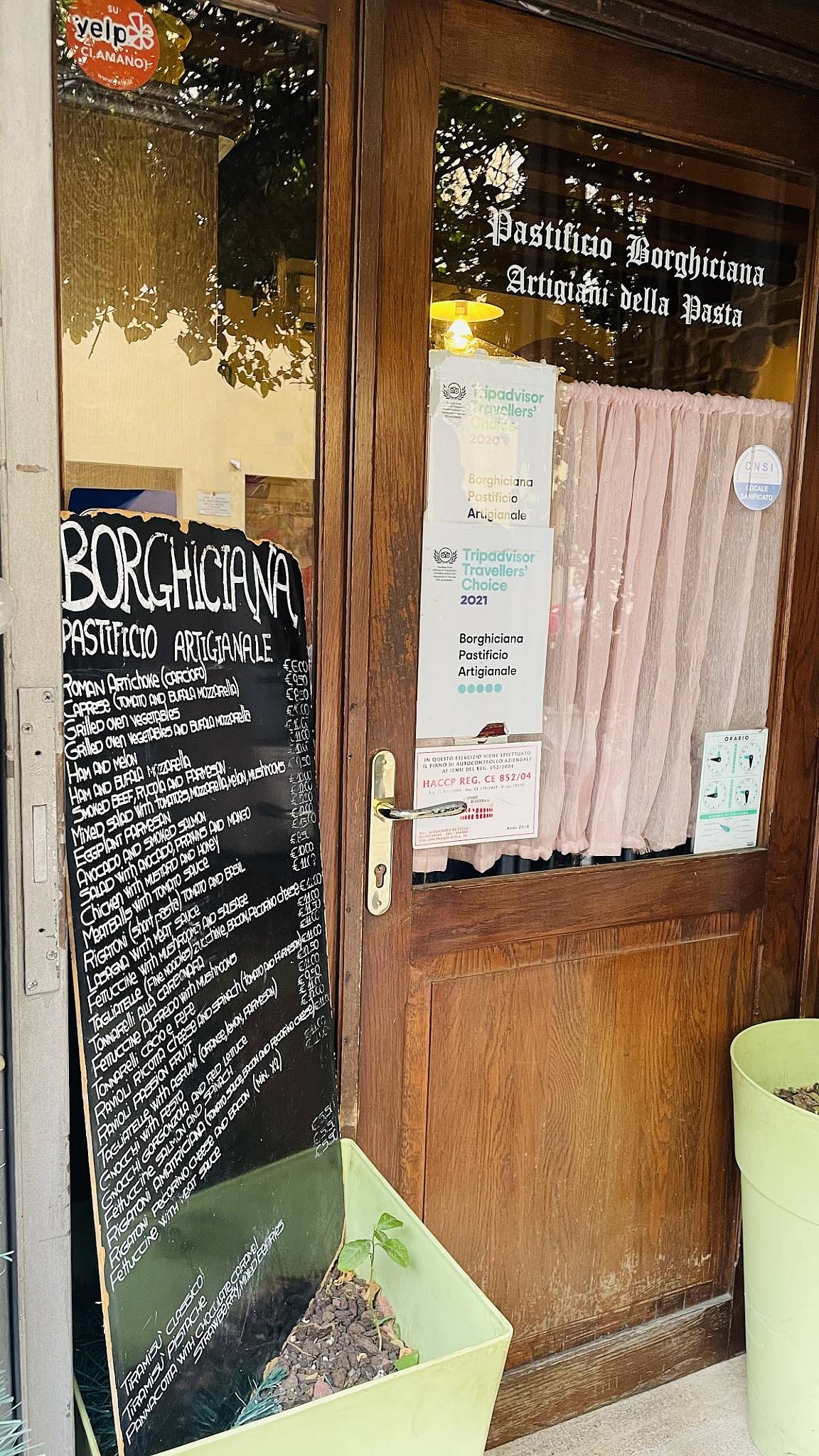 Menu at Borghiciana Pastificio Artigianale restaurant, Rome