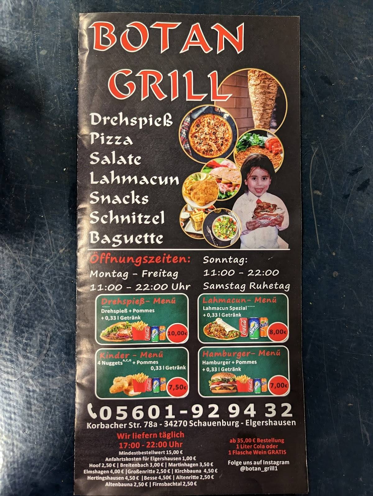 Speisekarte von Botan Grill restaurant, Schauenburg