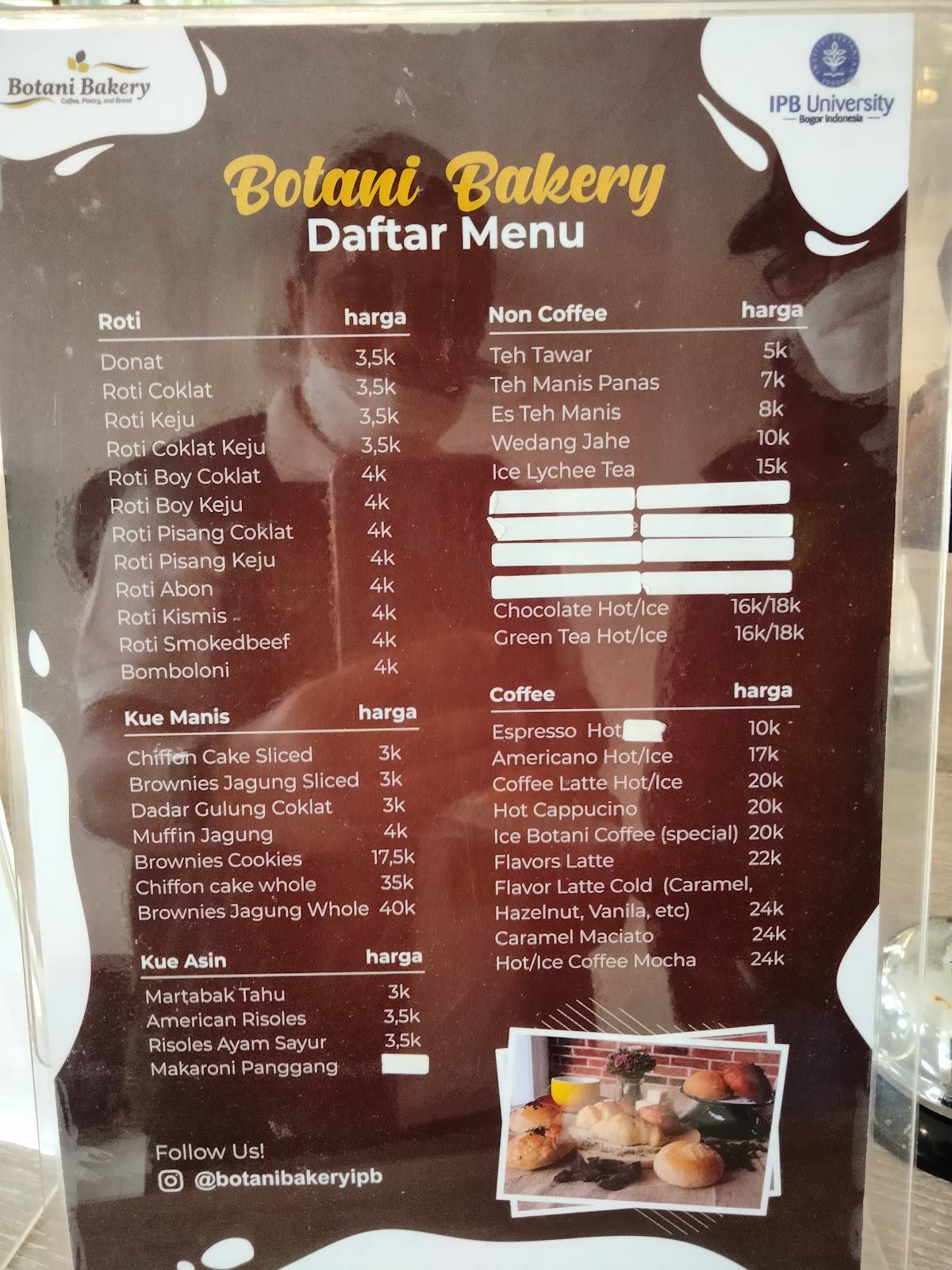 Carta del café Botani Kopi Nusantara, Cibanteng