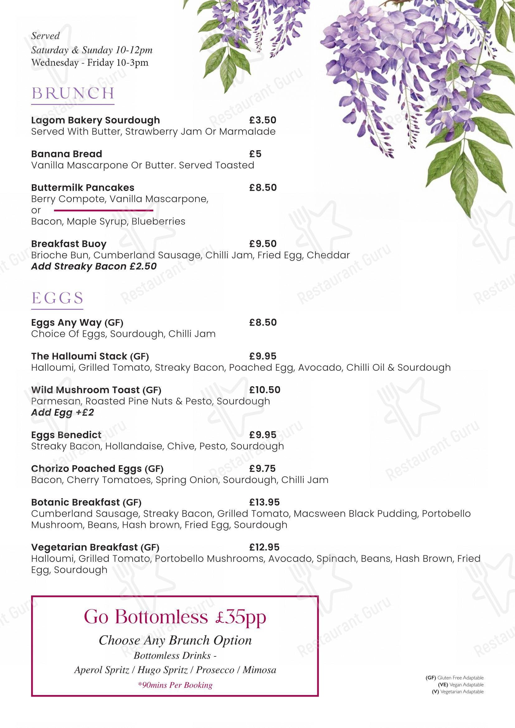 Menu at Botanic Road Kitchen restaurant, Southport