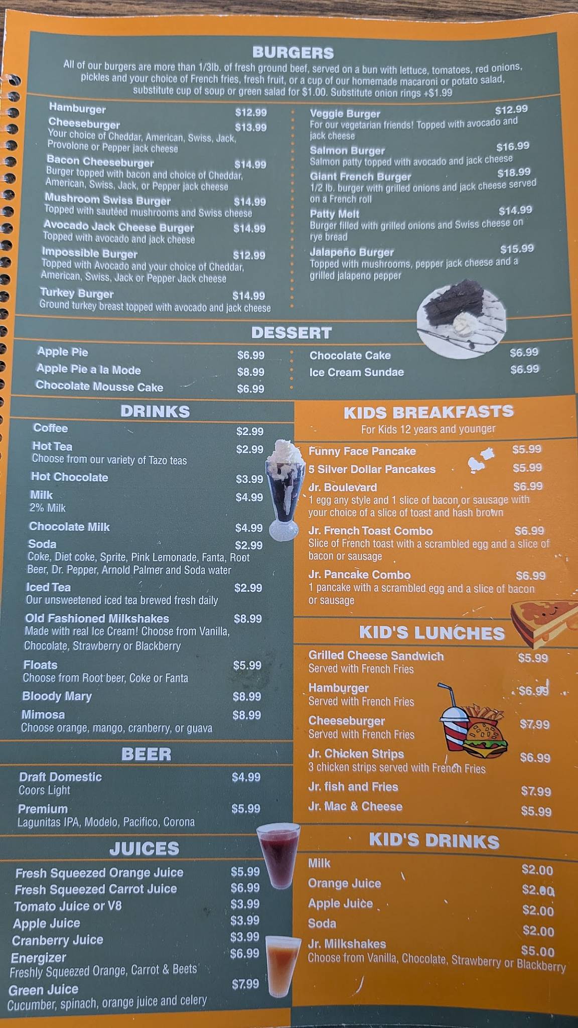 Menu at Boulevard Cafe & Grill, Petaluma