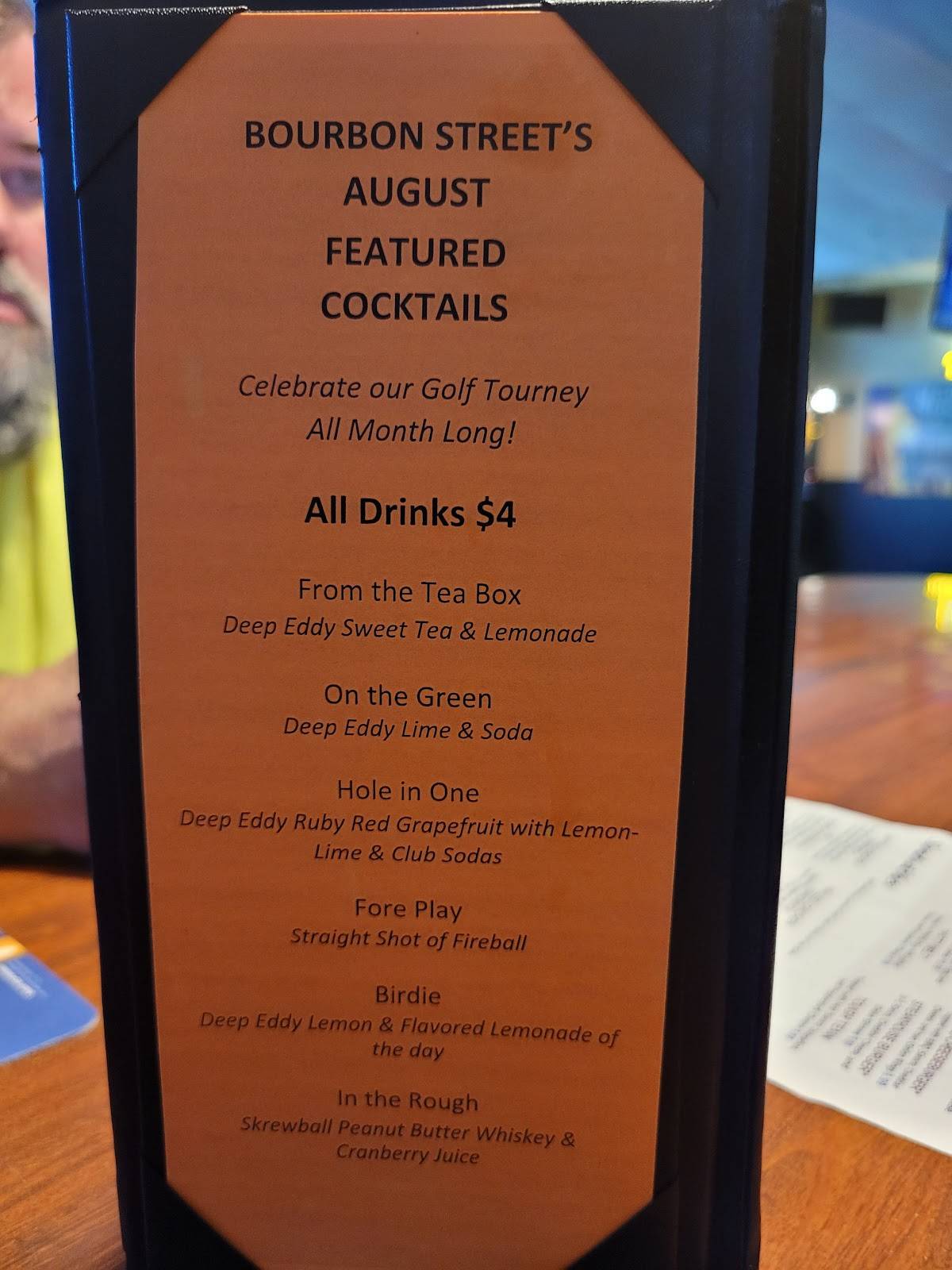 Menu at Bourbon Street Bar & Grill, Wichita