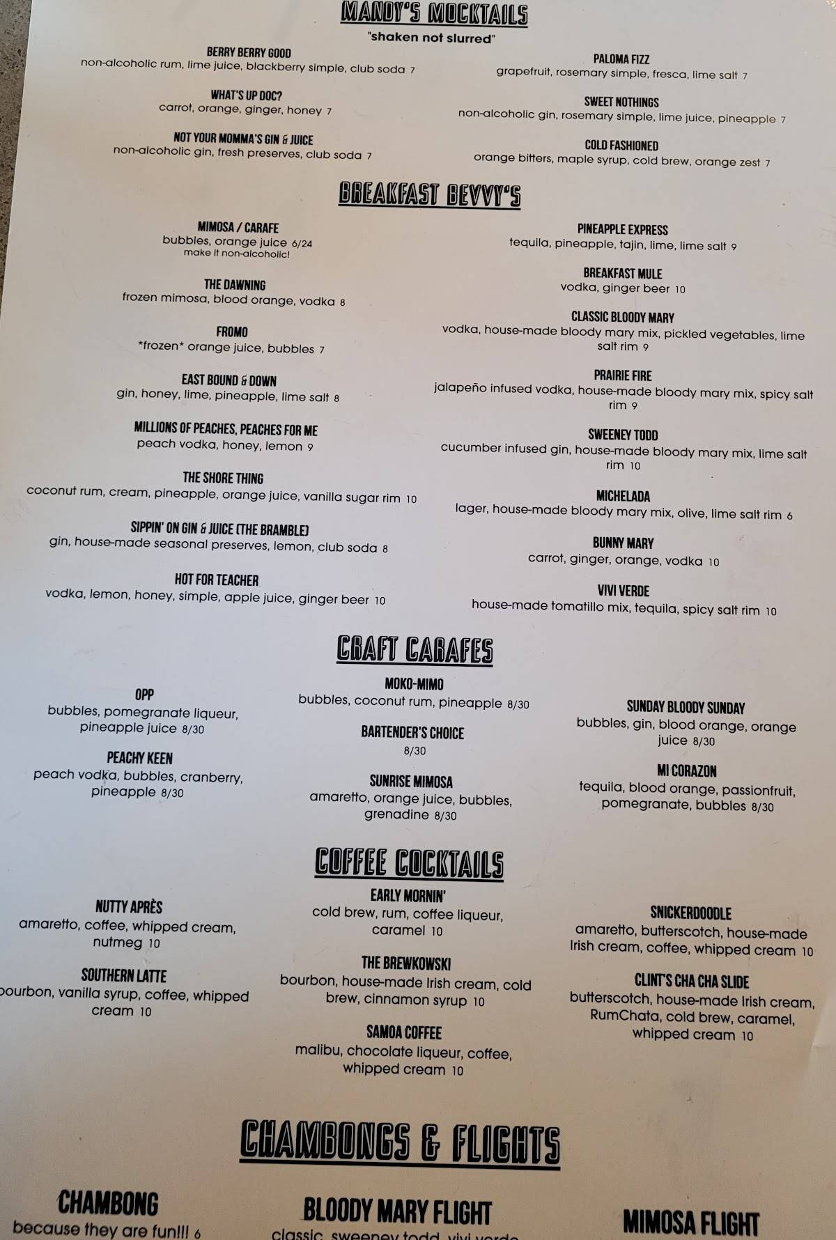 Menu at Bramble Breakfast & Bar - Downtown, Tulsa, E 6th St