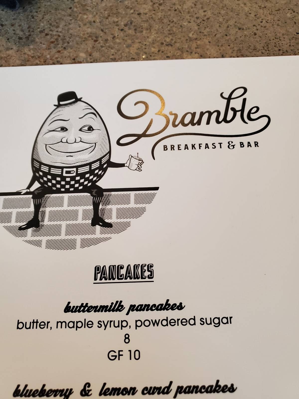 Menu at Bramble Breakfast & Bar - Downtown, Tulsa, E 6th St