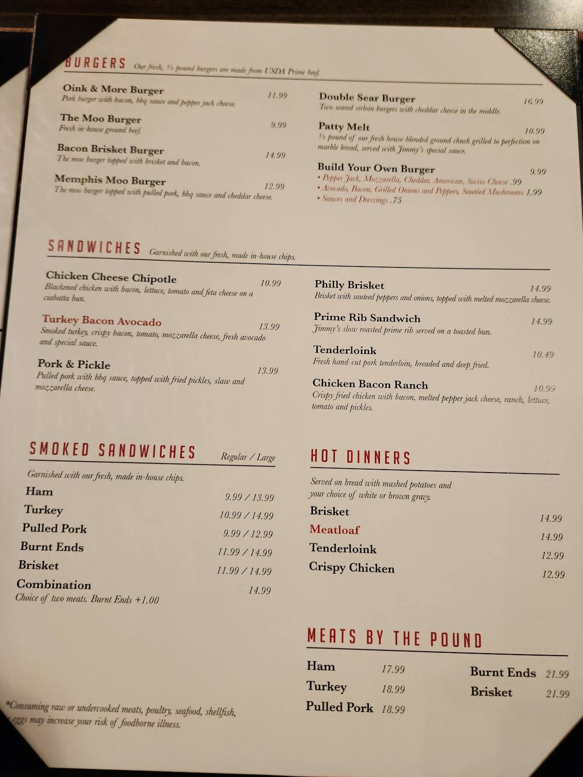 Menu at Branded Steakhouse Oink & Moo BBQ, Richmond