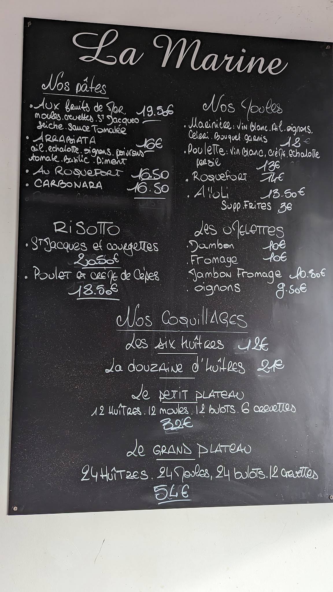 Menu au Brasserie de la marine pub et bar, Sanary-sur-Mer