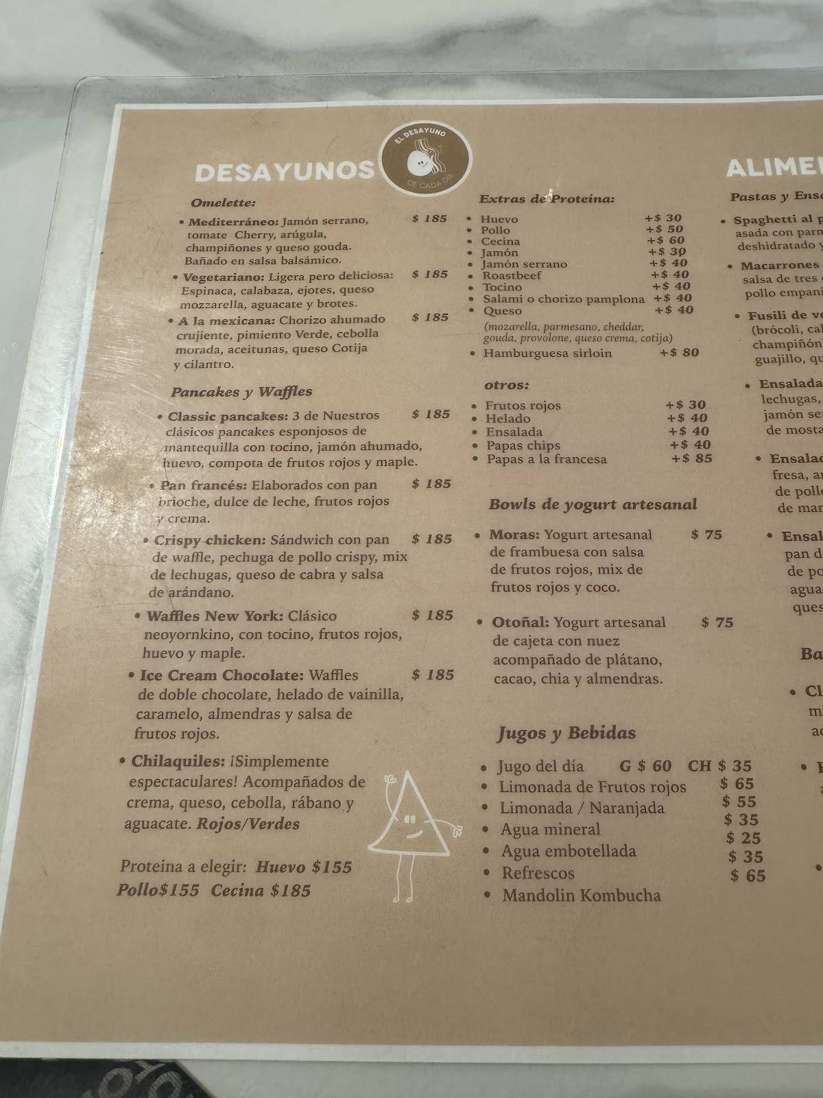 Carta de cafetería Breaking Bread Coffee, Heroica Puebla de Zaragoza