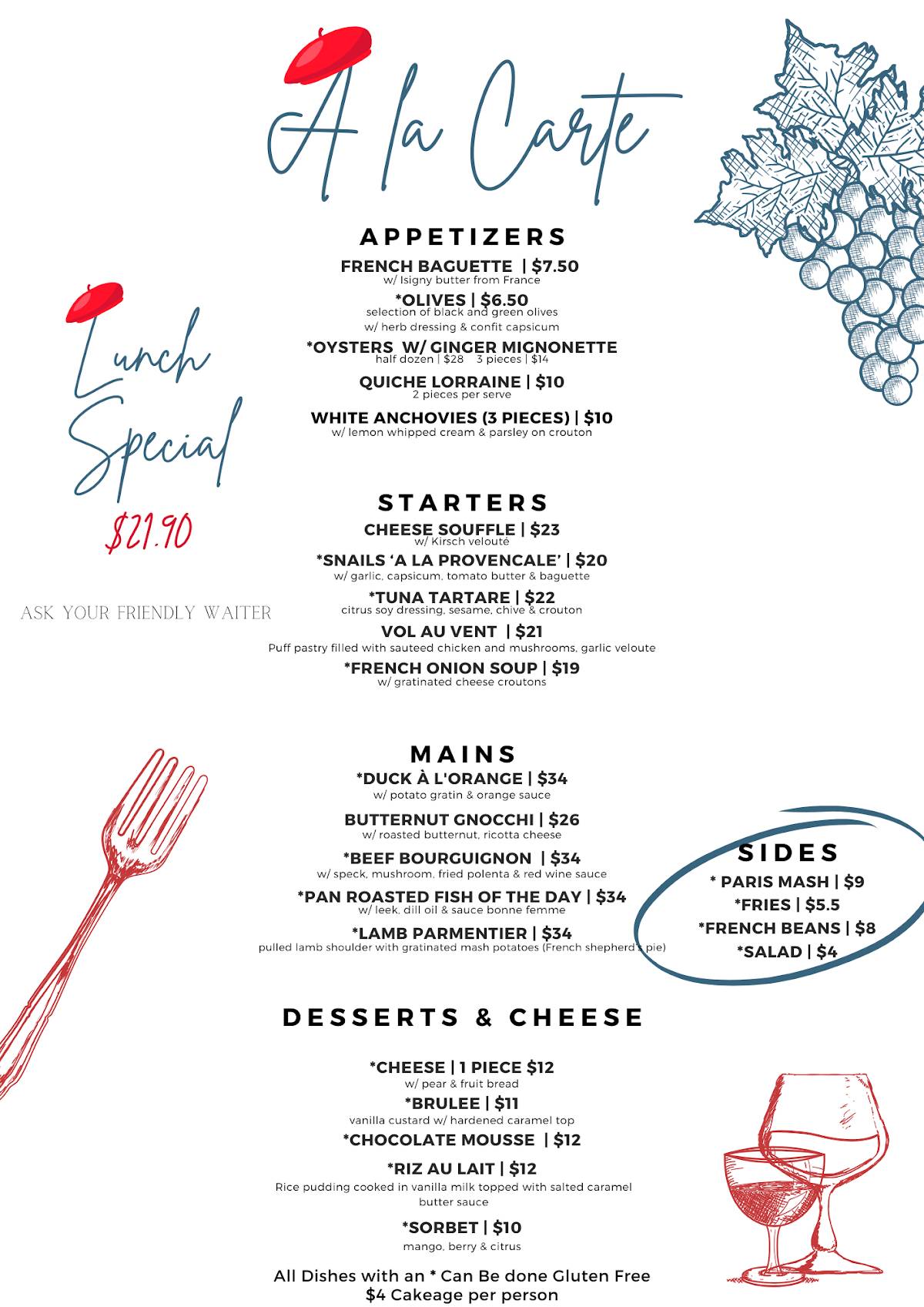 Menu at Little Provence Restaurant, Brendale