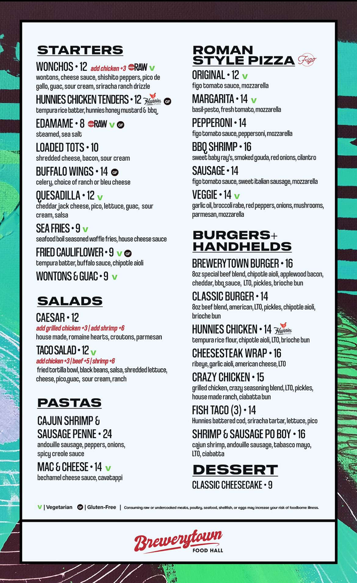 Menu at Brewerytown Food Hall pub & bar, Philadelphia