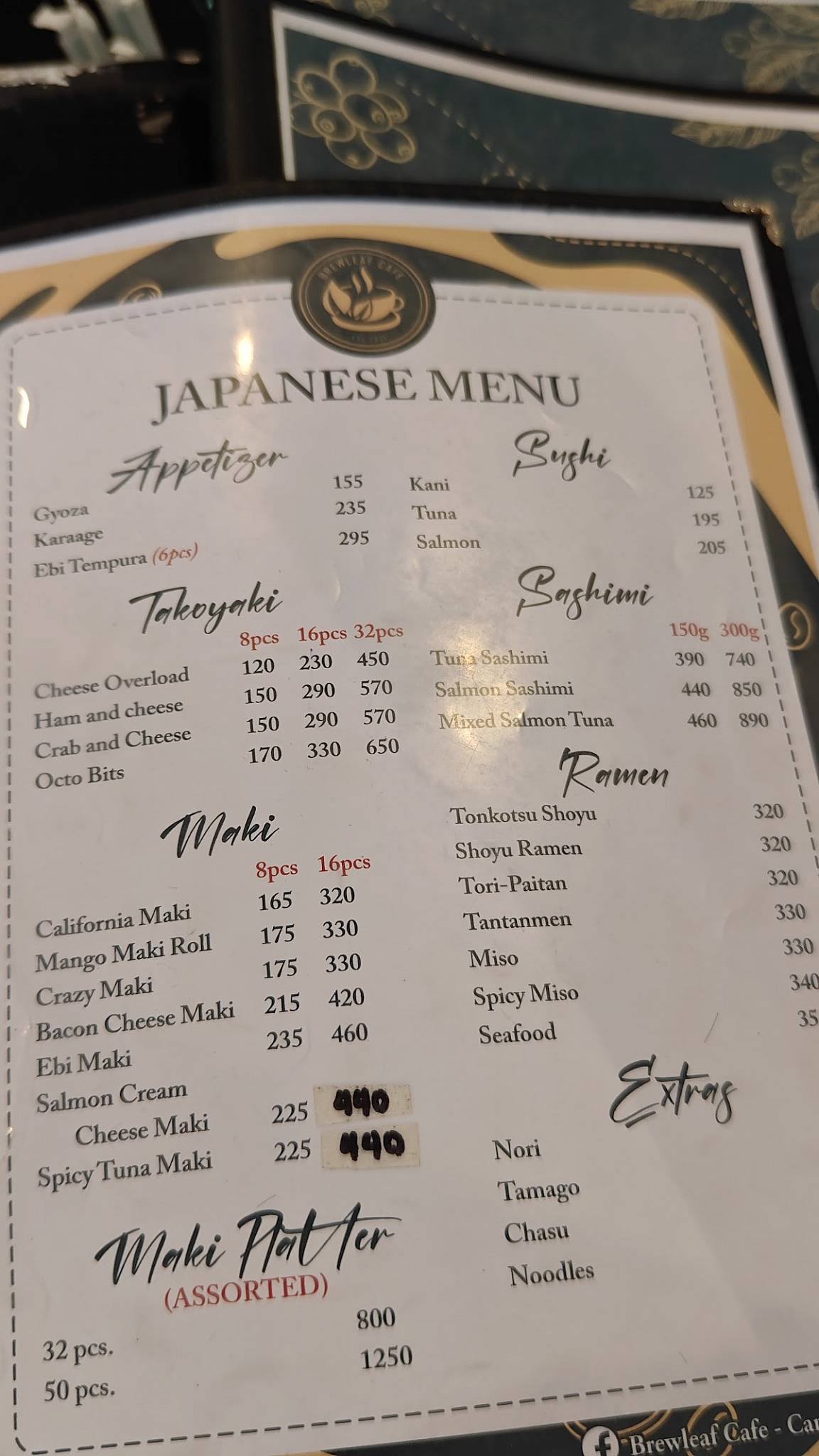 Menu at Brewleaf Cafe Ongville Candelaria, Candelaria