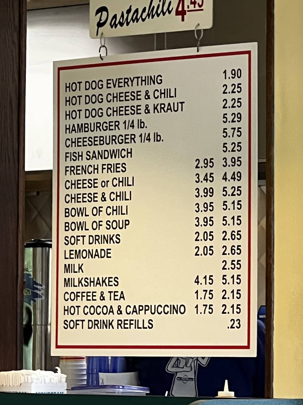 Menu at Brighton Hot Dog Shoppe restaurant, Cranberry Township