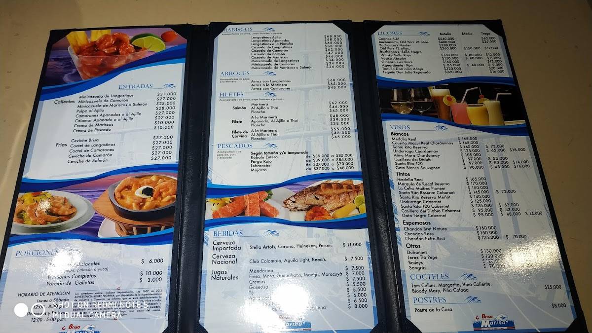 Carta del restaurante Brisa Marina, Bogotá, Calle 44 # 59-98